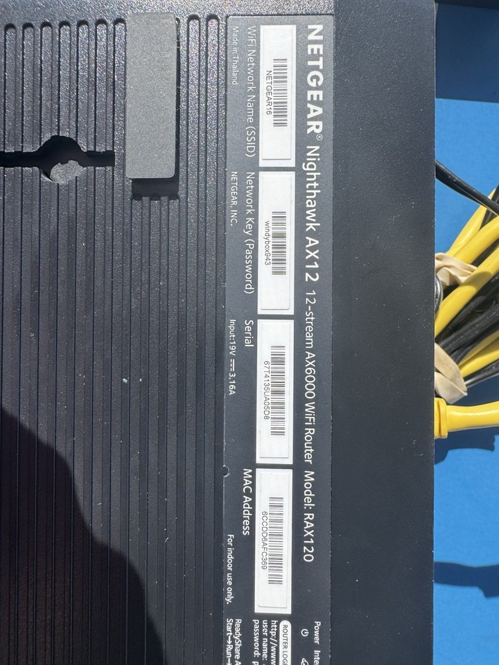 NETGEAR Nighthawk RAX120 AX12 12-Stream AX WiFi Router AX6000 Untested ...