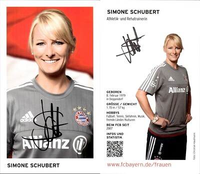SIMONE SCHUBERT FC Bayern München Autogramm AK Autogrammkarte Fussball ...