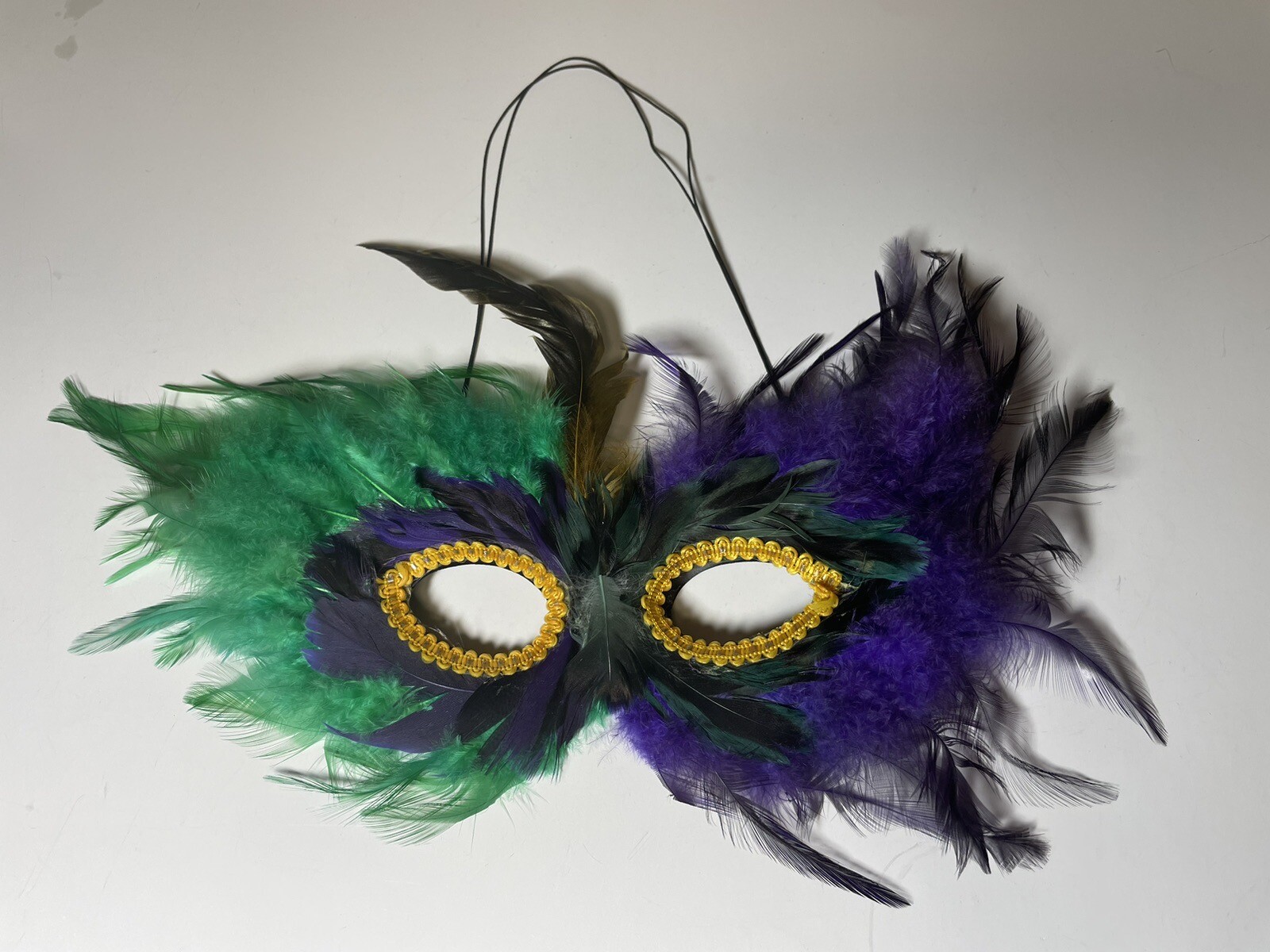 Mardi Gras Feather Mask Masquerade Costume Party Acce… - Gem