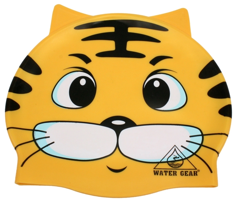 TIGER Swim Cap Silicone CRITTER Learn to Swim Kids Pool Auburn Clemson ...
