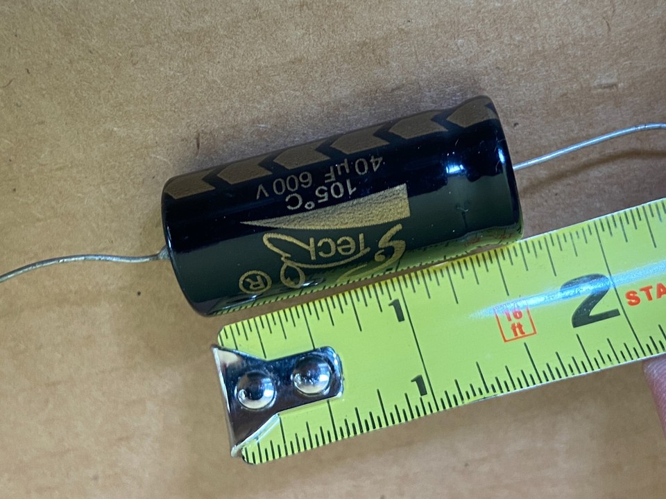 New Supertech 40 uf 600v Axial Capacitor Guitar Tube Amp & Radio Cap ...