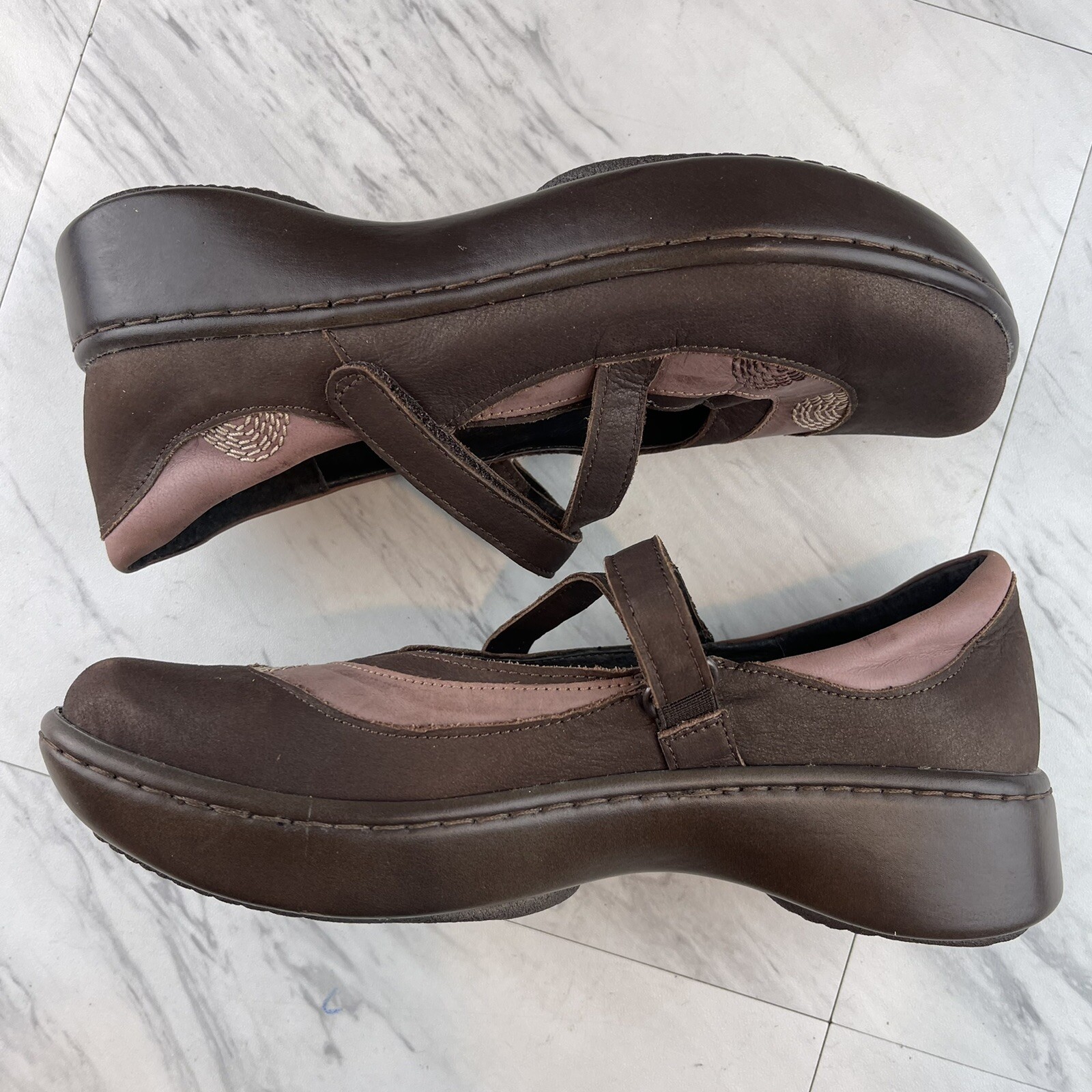 •Naot Mary Jane Brown Leather Clogs Size 37 US 6 Comfort Strap Shoes | eBay