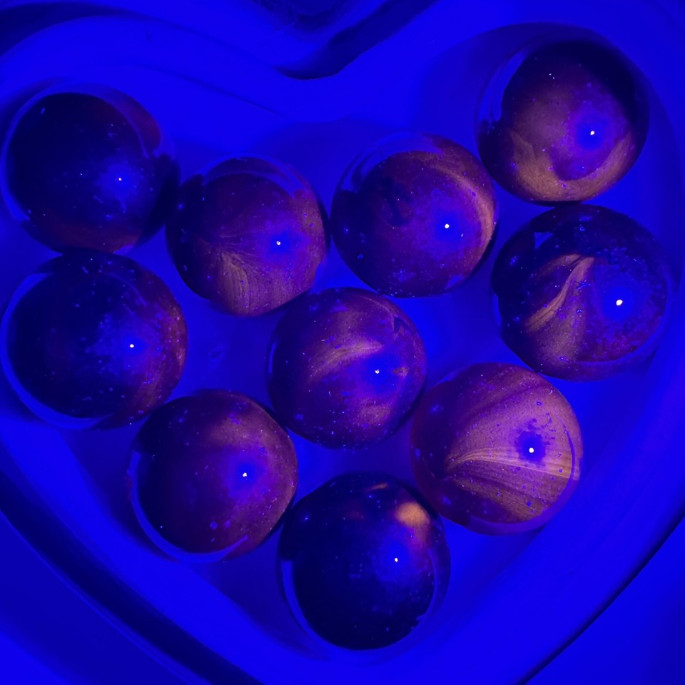 Cadmium Uranium Red Marbles UV Reactive Ruby Cherry Ghost Translucent ...