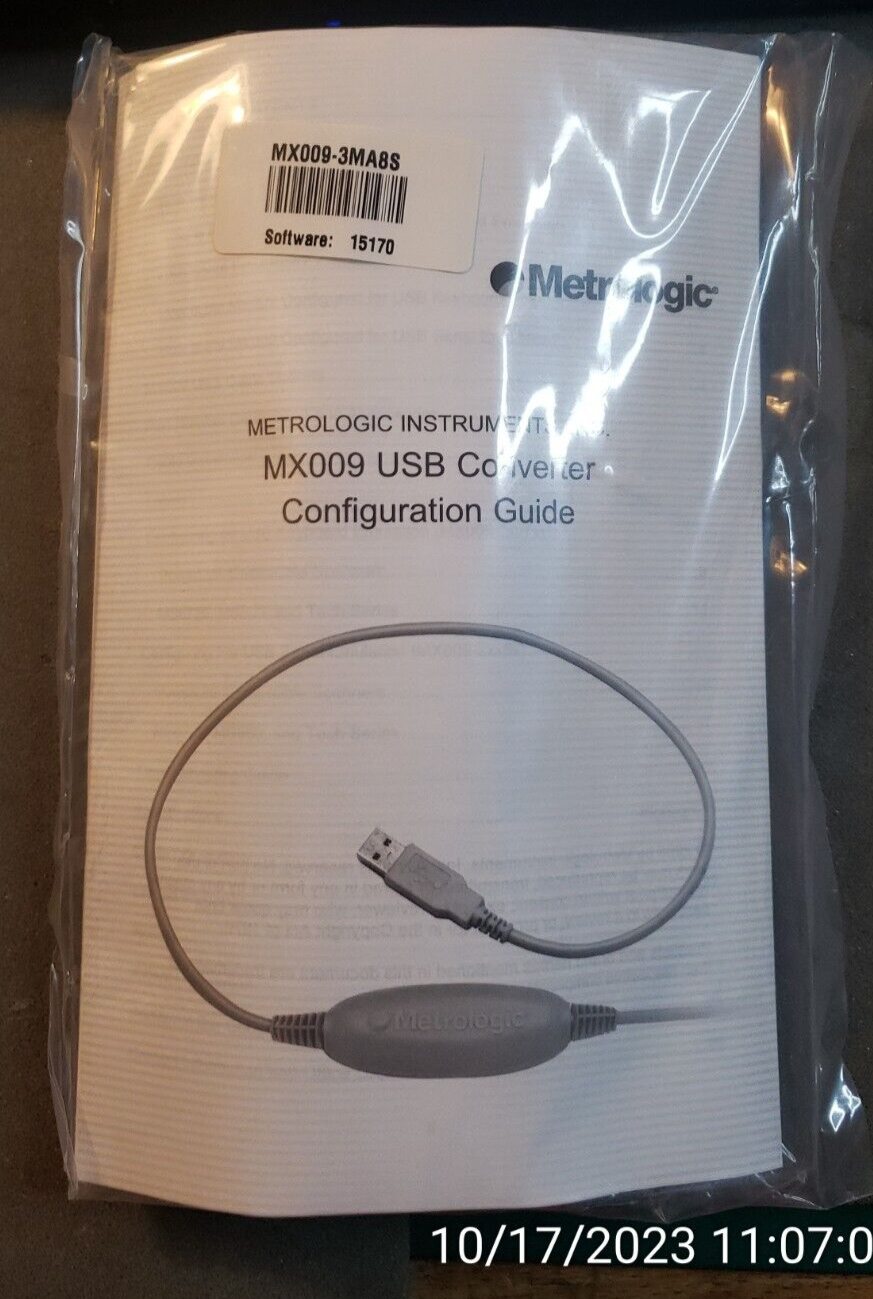 Honeywell Metrolgoic MX009-3MA8S Conversion Cable RS232 to USB. (OSSD ...