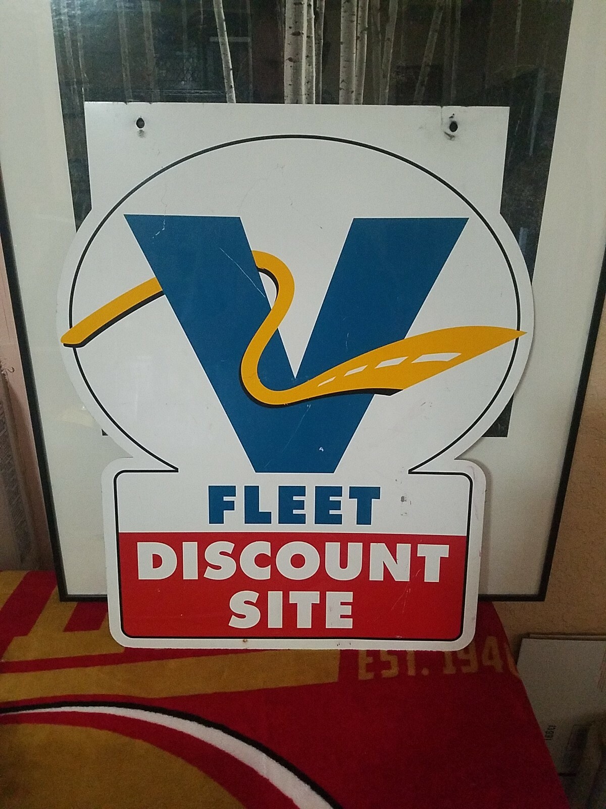 24"X20" Gas Oil Vintage Valero Fleet Discount Site Double Sided Metal ...