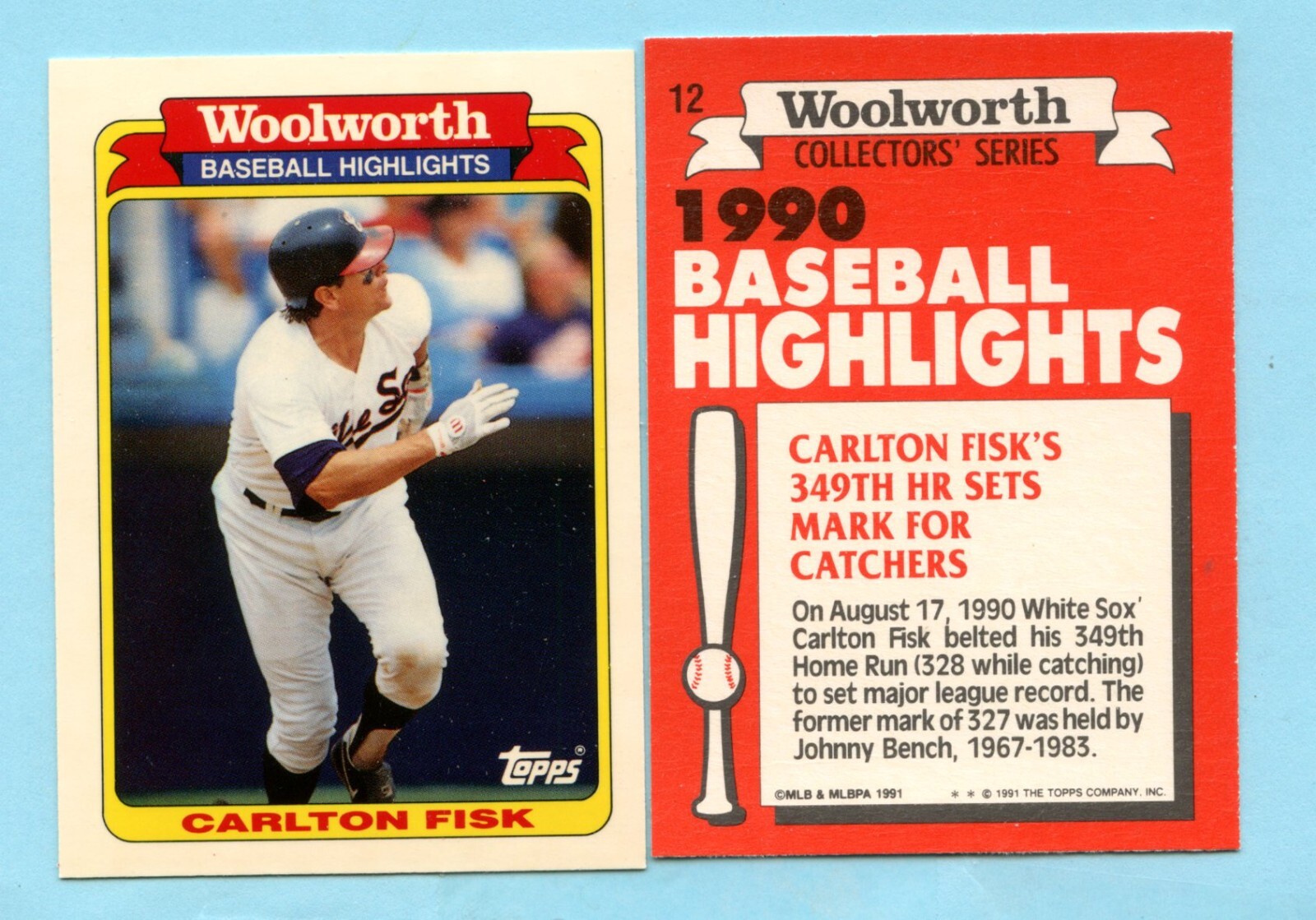 1990 Woolworth Baseball Highlights #12 Carlton Fisk Box 736 | eBay