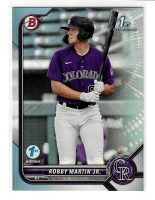 2022 Bowman 1st Edition ROBBY MARTIN jr prospect Sky Blue FOIL parallel ...