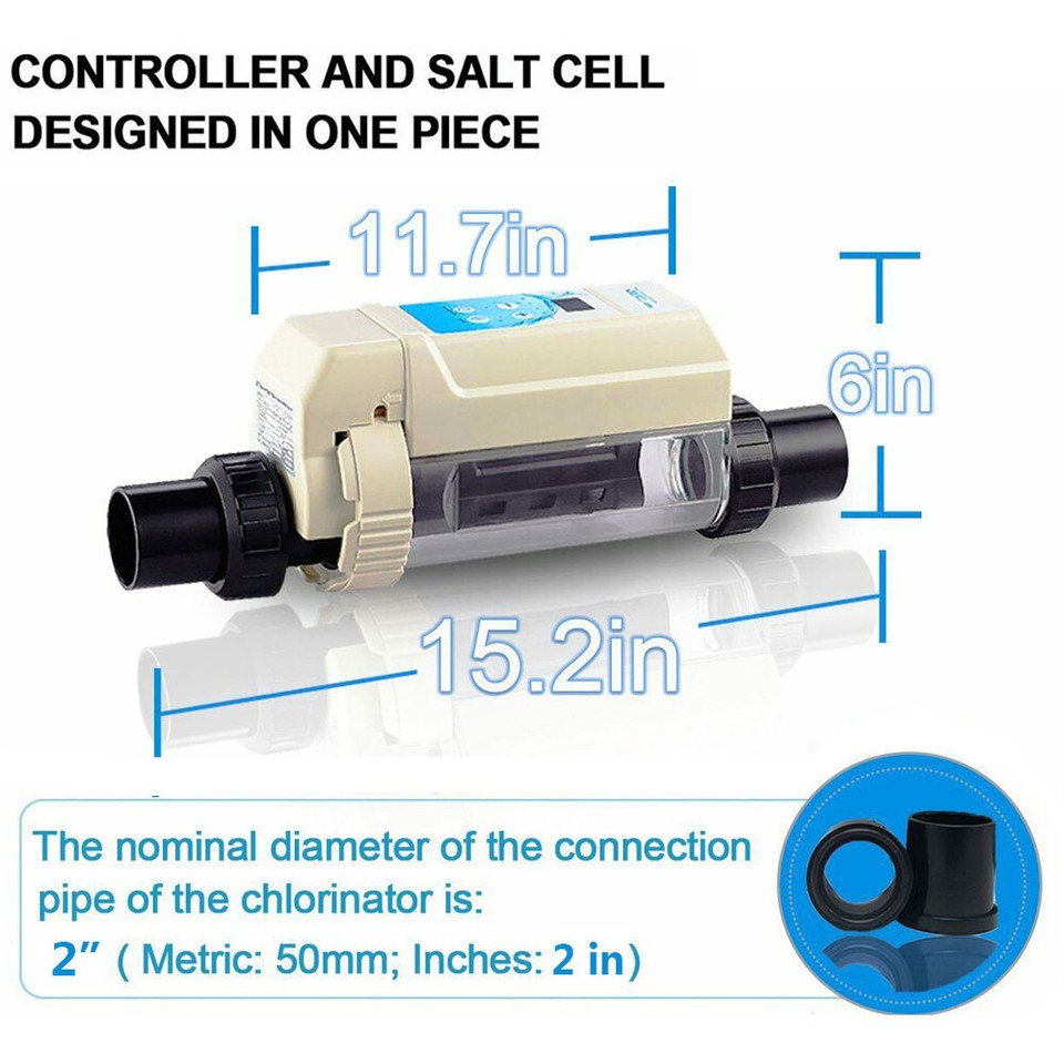 Complete Salt Water Pool Chlorine Generator System Fits 26000 Gallon ...