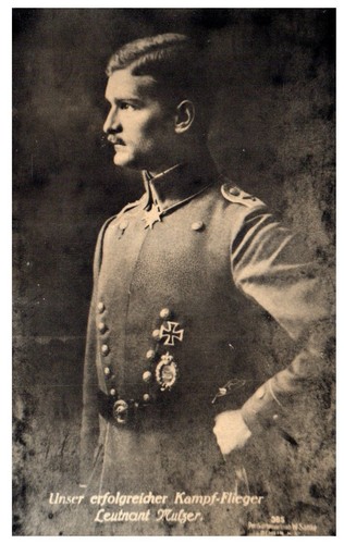 WW1 German Flying Ace Max Ritter von Mulzer Blank Back Postcard Photo c ...