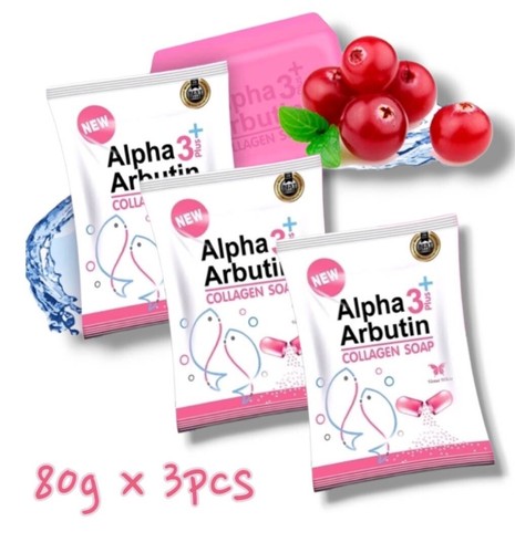Alpha Arbutin Collagen Soap 3plus 3x80g Reduce Acne Scar Healthy Skin ...