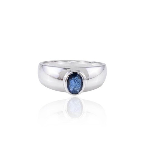 0,64 Ct Saphir Bezel Ring 925 Aus Sterlingsilber | eBay.de