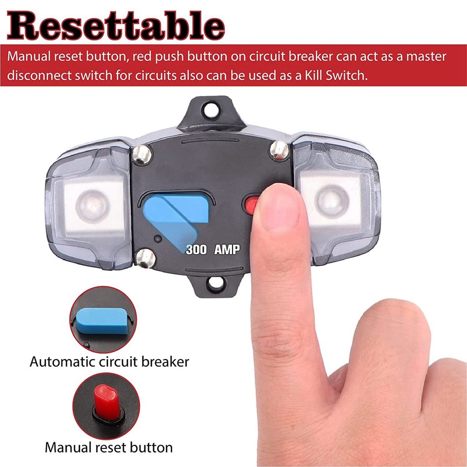 2X(12-48V DC 300 Circuit Breaker with Manual Reset, 0-8 Trolling ...