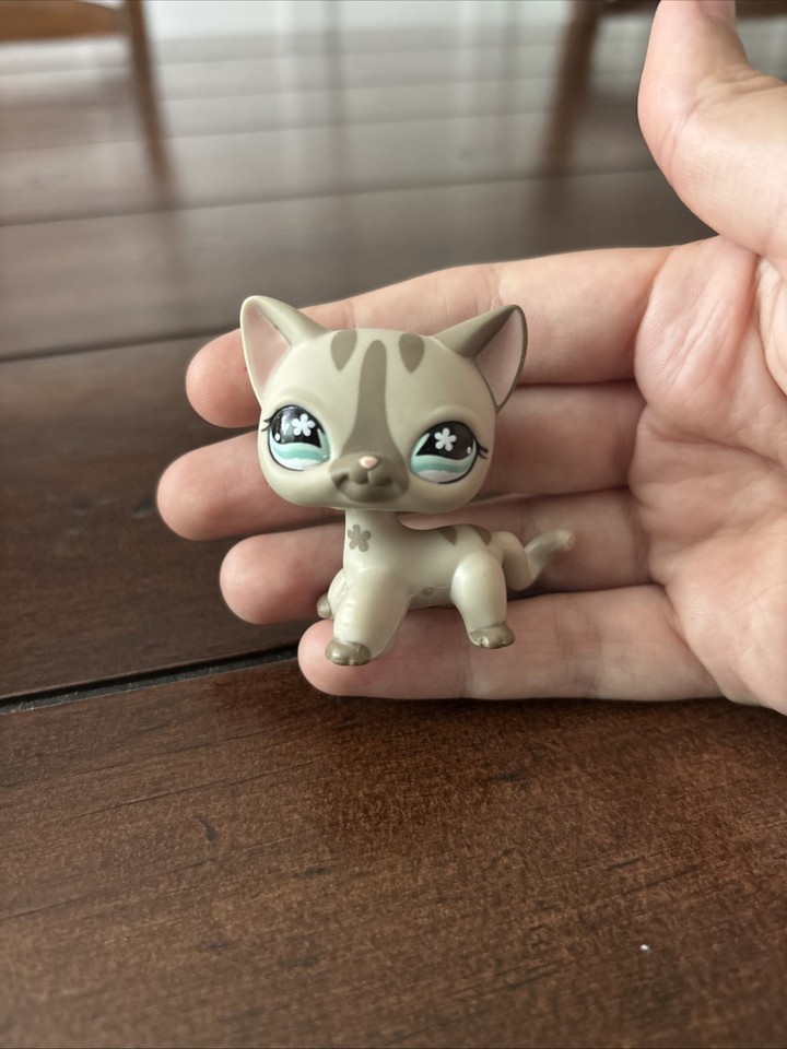 LPS #792 Siamese Shorthair Gray Cat W/ Blue Flower Eyes AUTHENTIC RARE ...