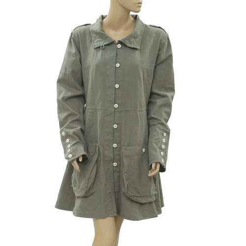 Ewa i Walla Buttondown Coat Jacket Dress Peasant Lagenlook Vintage L ...