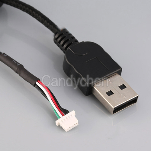 Mouse Mice USB Nylon Braided Cable Line Wire & Feet Skate For Logitech ...