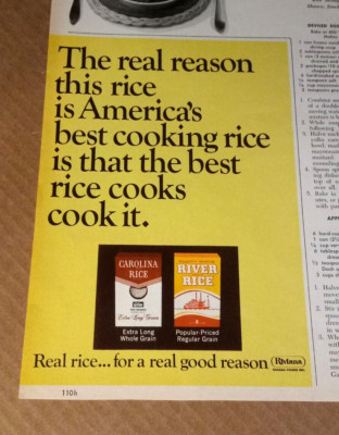 1967 advertising - Riviana Foods - Carolina rice & River rice vintage ...