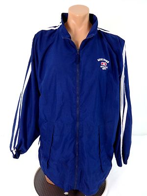 SPALDING MENS NAVY BLUE POLYESTER MICROFIBER WINDBREAKER JACKET SIZE XL ...