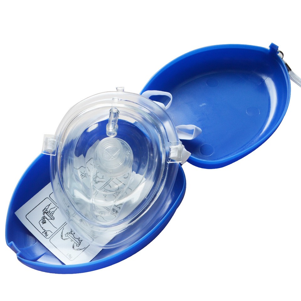 1x Blue CPR Pocket Face Shield Resuscitator Rescue cpr kit Face shield ...