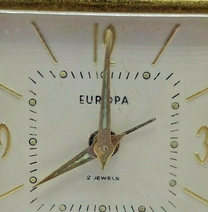 VINTAGE GERMAN Europa Travel Clock Windup Alarm - 2 Jewels | eBay UK
