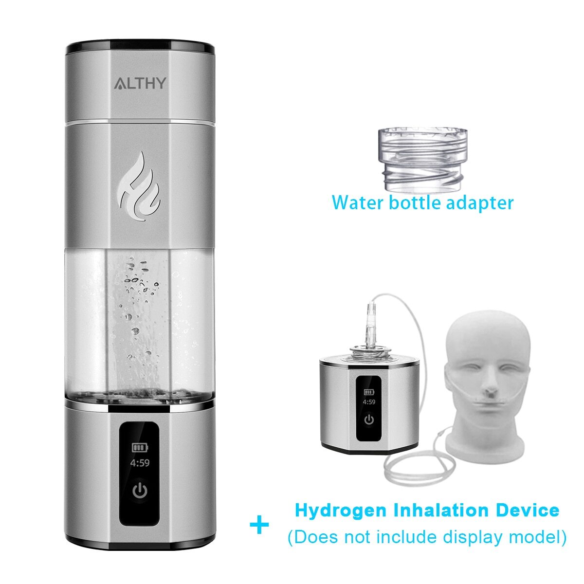ALTHY Hydrogen Water Generator Bottle SPE&PEM + Battery&Time Display ...