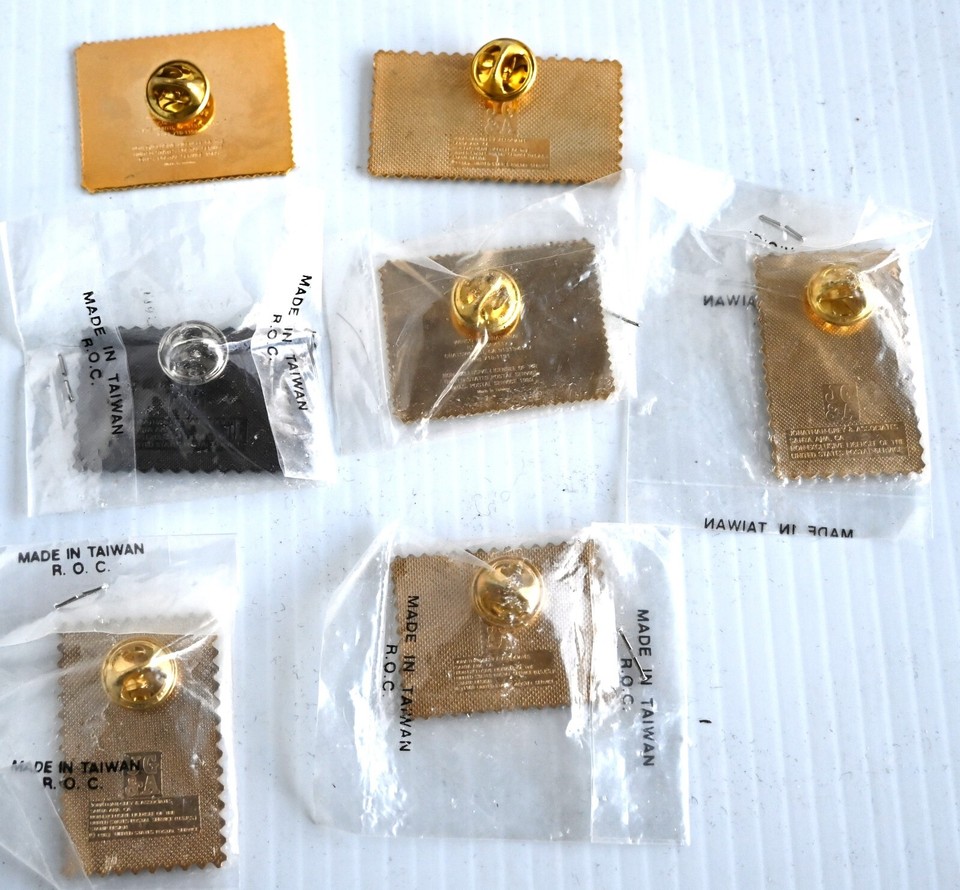 VTG USPS POSTAGE STAMPS ENAMEL/METAL LAPEL PINS-Lot of 9-Assorted-Pins ...