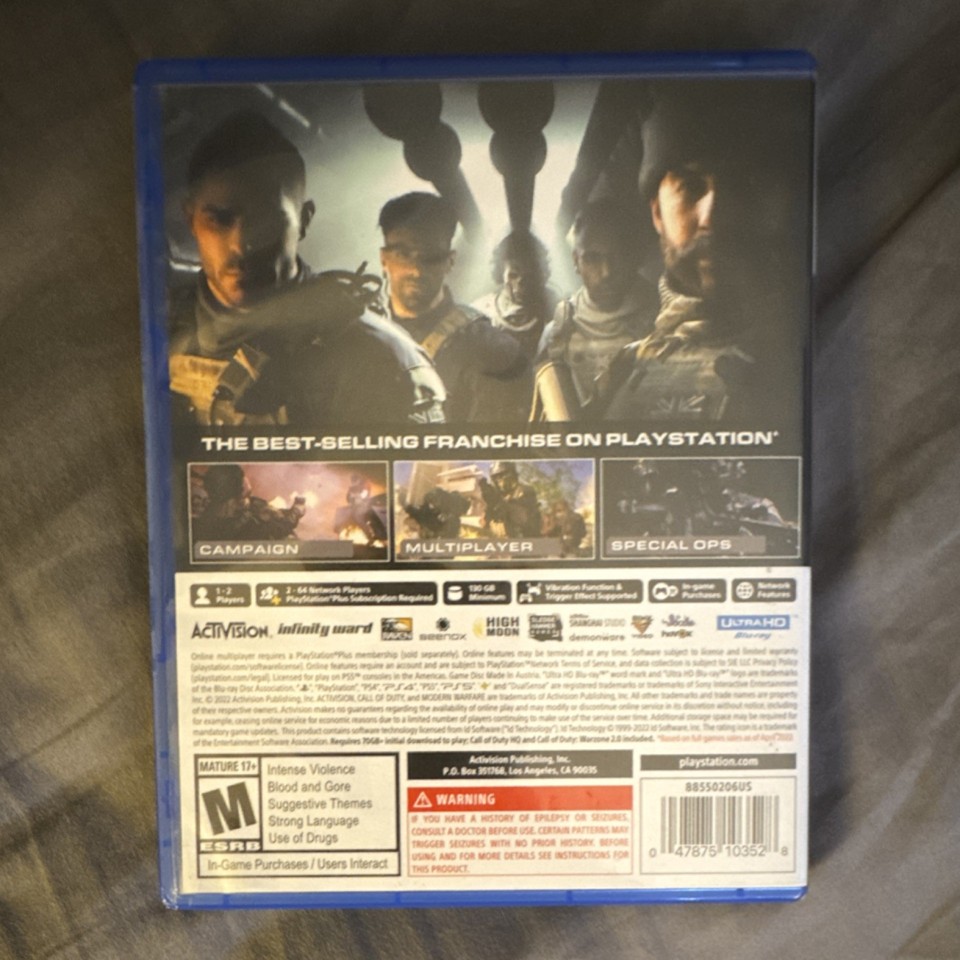 Activision Call of Duty Modern Warfare II Multiplayer Campaign PS5 ...