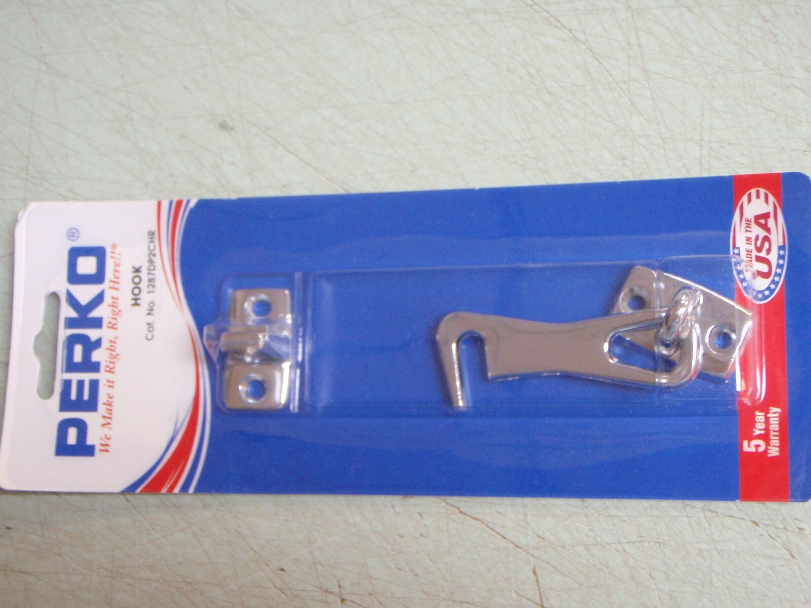 CABIN DOOR HOOK PERKO 9 1287DP2CHR CHROMED ZINC SIZE 2-1/2" MARINE ...