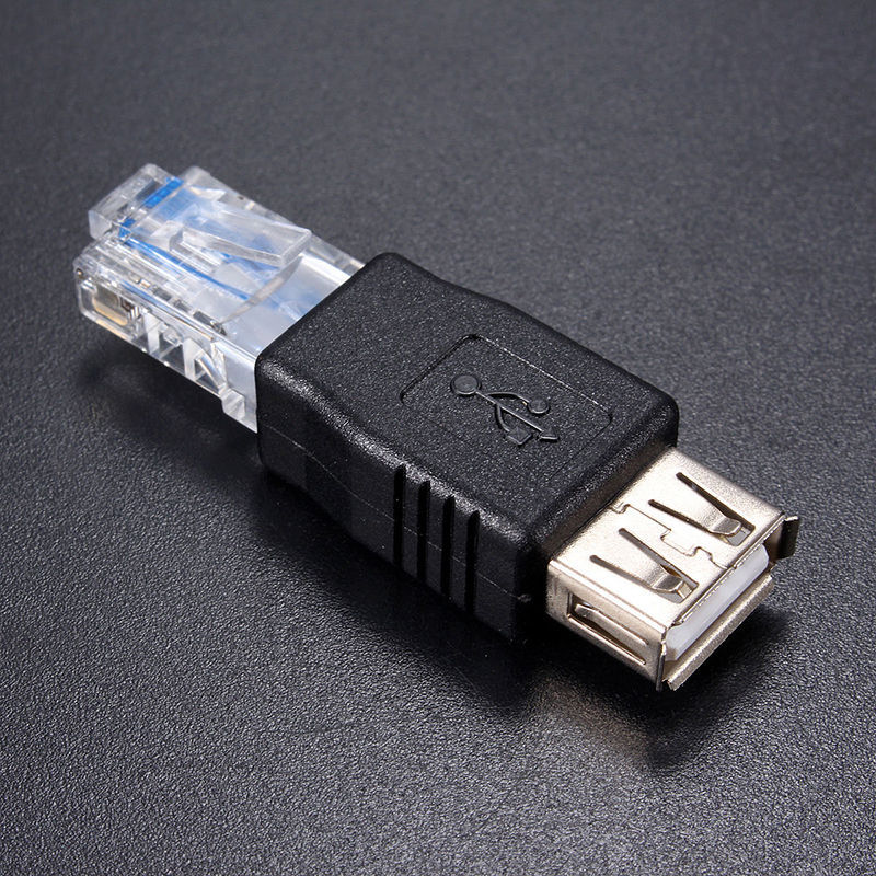 New RJ45 Male to USB AF A Female Adapter Socket LAN Network Ethernet ...