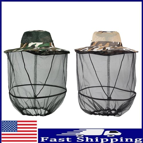 Mosquito Insect Mesh Cap Midge Hat Head Face Protector Net for Outdoor ...