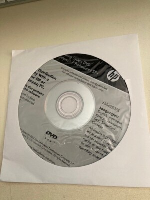 HP Compaq Windows 7 Professional SP1 32-Bit DVD System Recovery Media ...