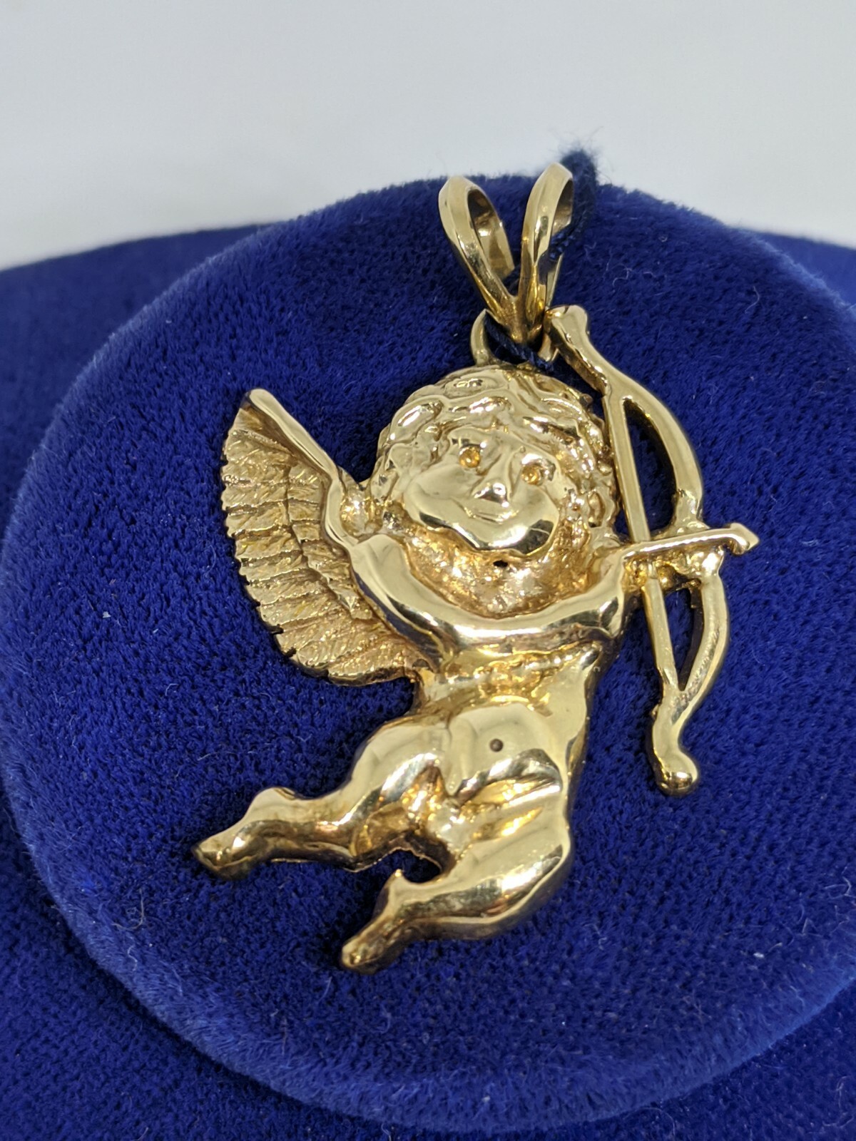 Custom Made Cherub Charm 14k Solid Yellow Gold Vintag… - Gem