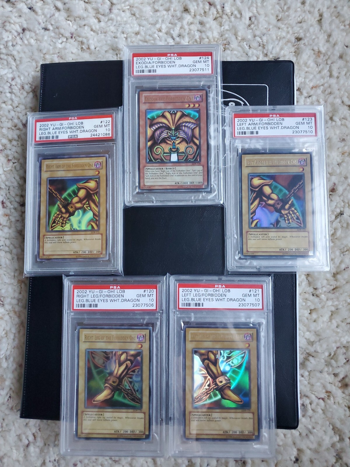 Yugioh PSA 10 Exodia the Forbidden One LOB COMPLETE Set Original Print ...