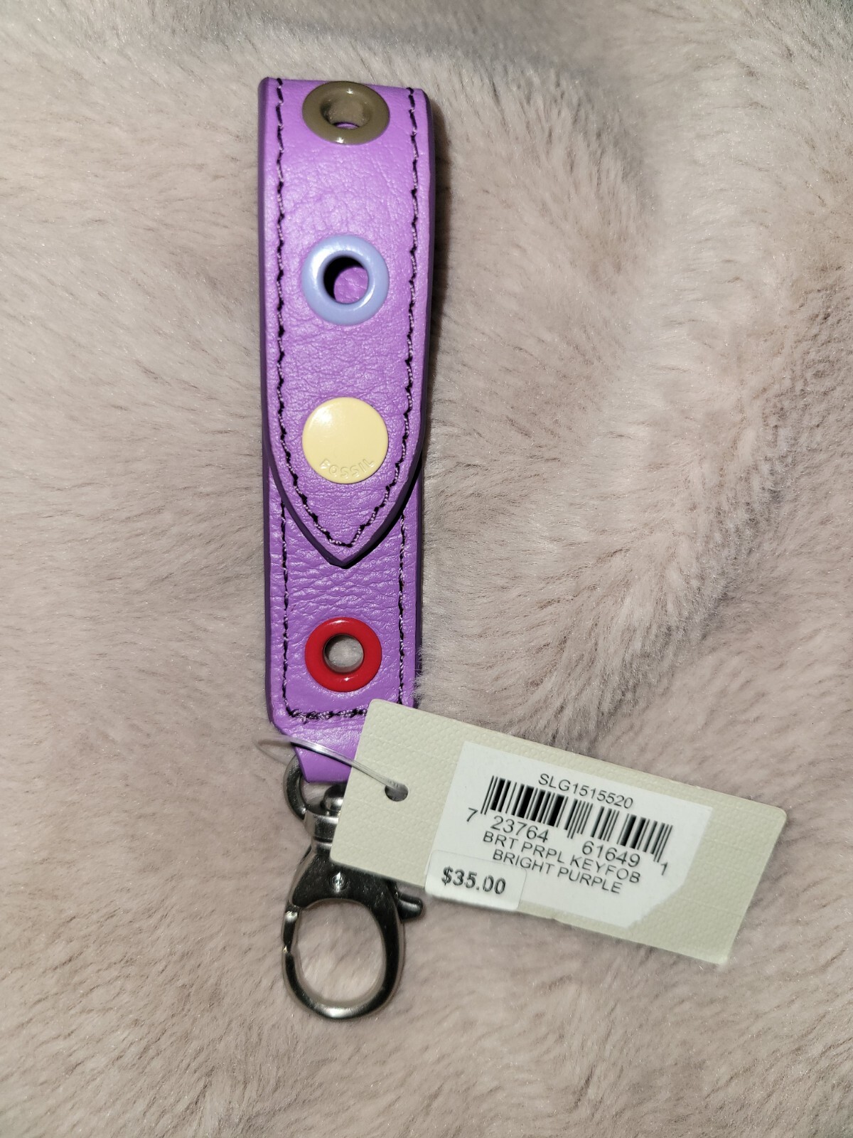 Fossil Keyfob Keychain Clip Bright Purple NWT | eBay