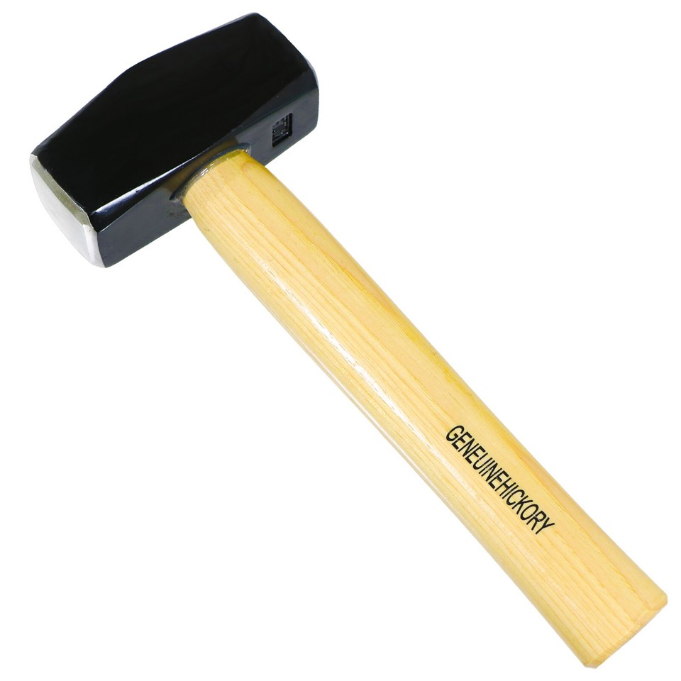 Lump Hammer 4lb Hickory Shaft Heavy Duty Sledge Club 2kg Hardened Steel ...
