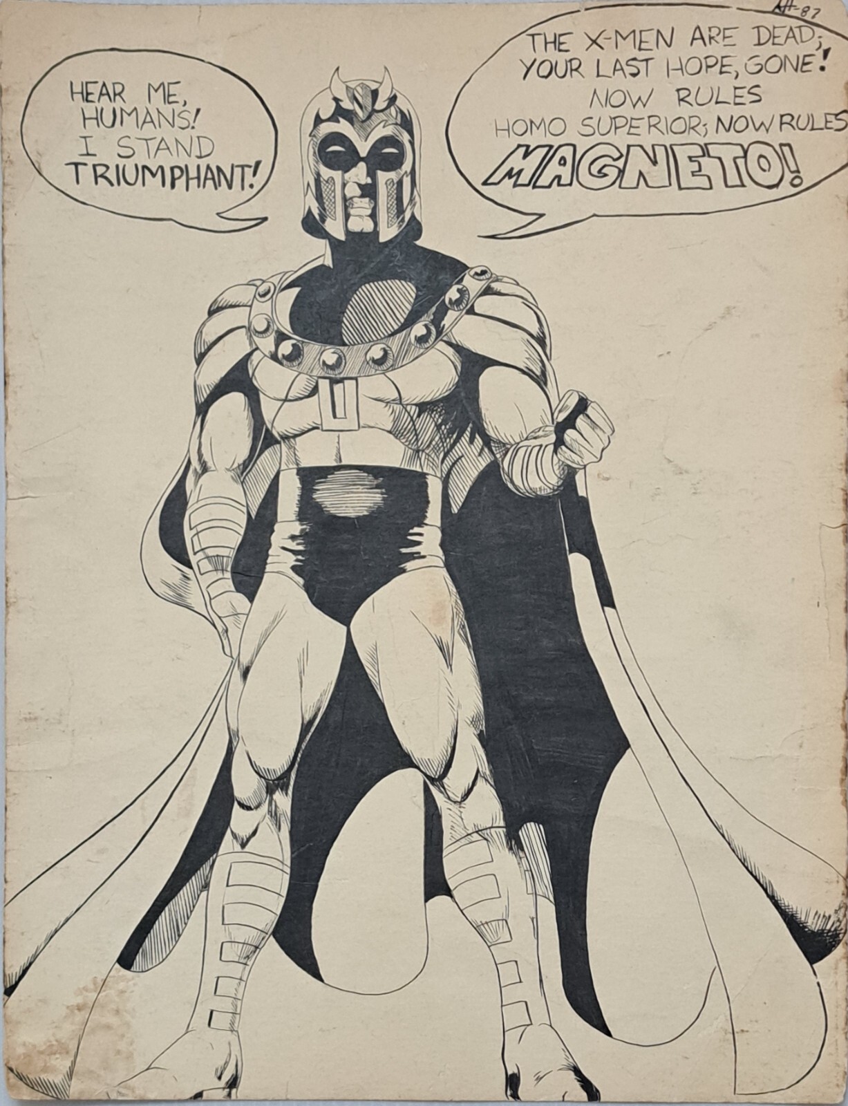 1987 MAGNETO EARLY ADAM HUGHES ORIGINAL ART SKETCH X-MEN 9" X 12" | eBay