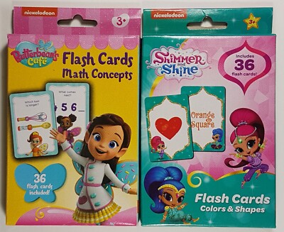2x 36pc Nickelodeon Butterbean's Cafe Shimmer & Shine Flash Cards Math ...