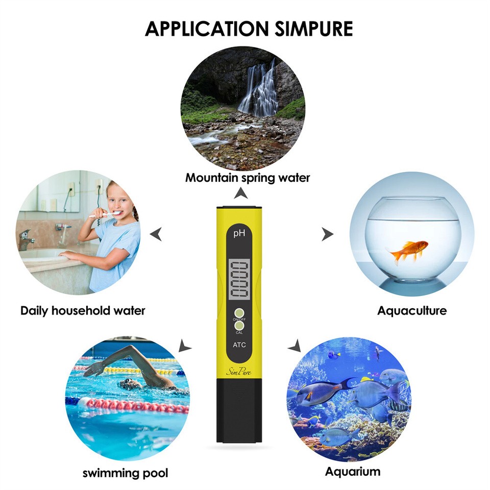 2-Pack PH Meter PH Level Test Pen Electrode Sensor Reader for Pond ...