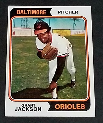 1974 TOPPS ORIGINAL BALTIMORE ORIOLES BASEBALL CARD #68 GRANT JACKSON ...
