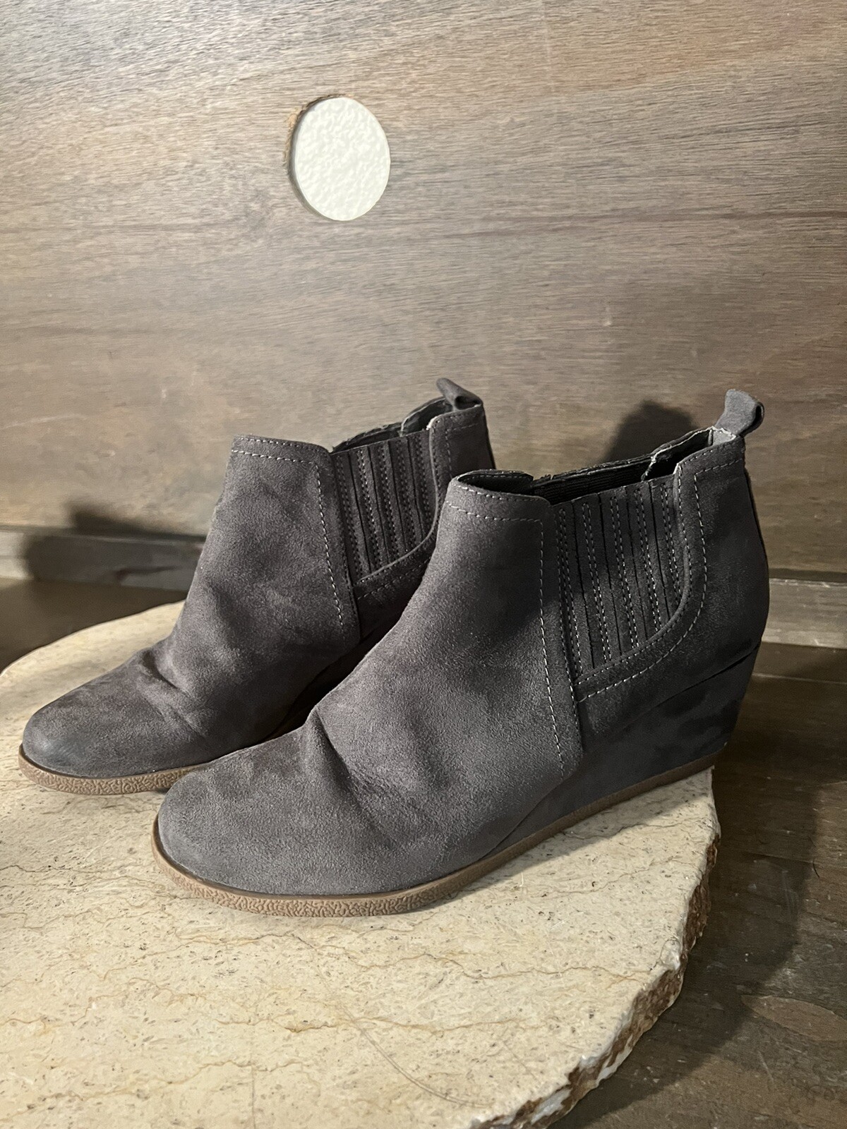 DV8 by Dolce Vita Ankle Boots Booties GRAY Suede Leather Size 7.5M ...