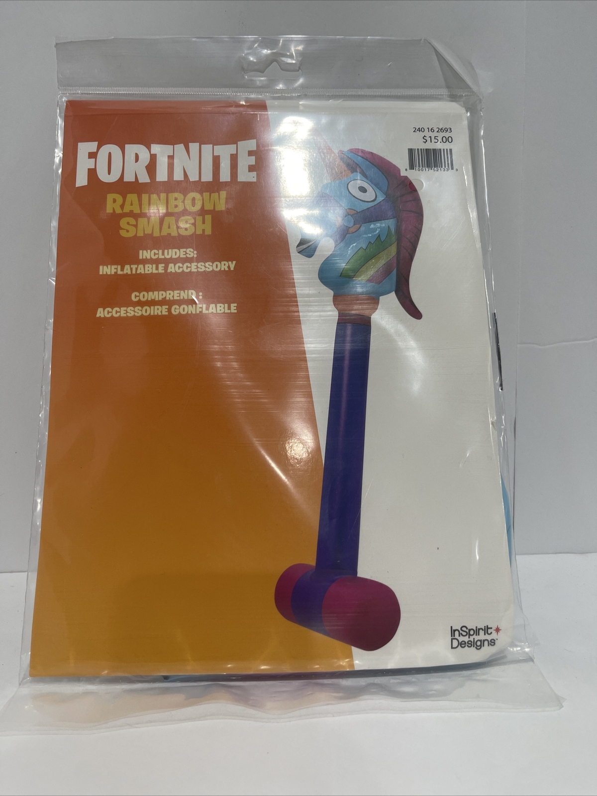 Fortnite Rainbow Smash Inflatable Pick Axe Halloween Costume Accessory ...