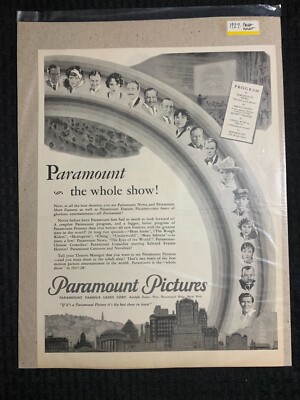 1927 PARAMOUNT PICTURES 10x13" Movie Print Ad FN 6.0 The Whole Show! | eBay