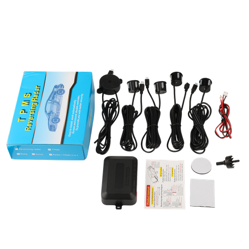 4x Black Parking Sensors Car Reverse Backup Rear Radar Alert System ...