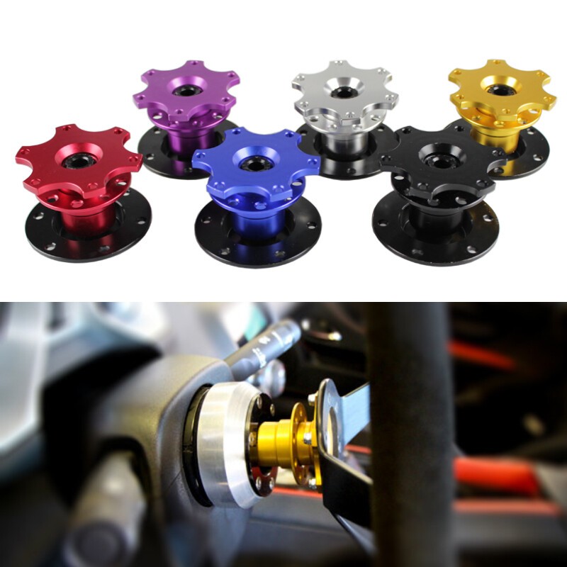 Universal Steering Wheel Snap Off Red Quick Release Hub Adapter Boss ...