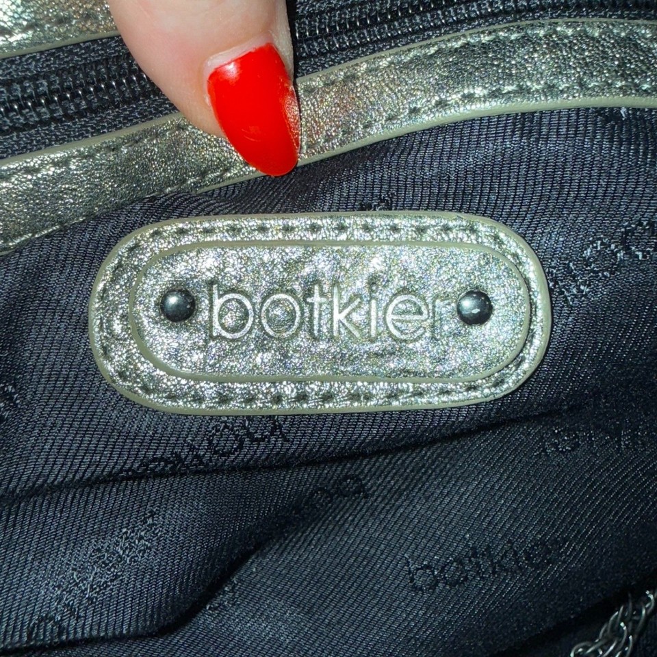 Botkier Braided Handle Metallic Shoulder Bag - Pewter/Brass | eBay