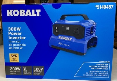 Kobalt 300w Portable Battery Power Inverter 120v 40v Max 5149487 (Tool ...