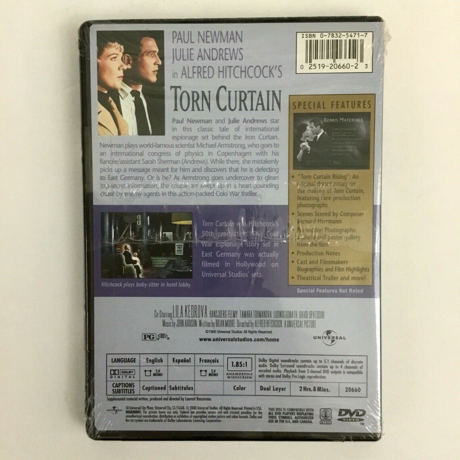 Torn Curtain (DVD, 2000) Alfred Hitchcock Paul Newman Julie Andrews ...