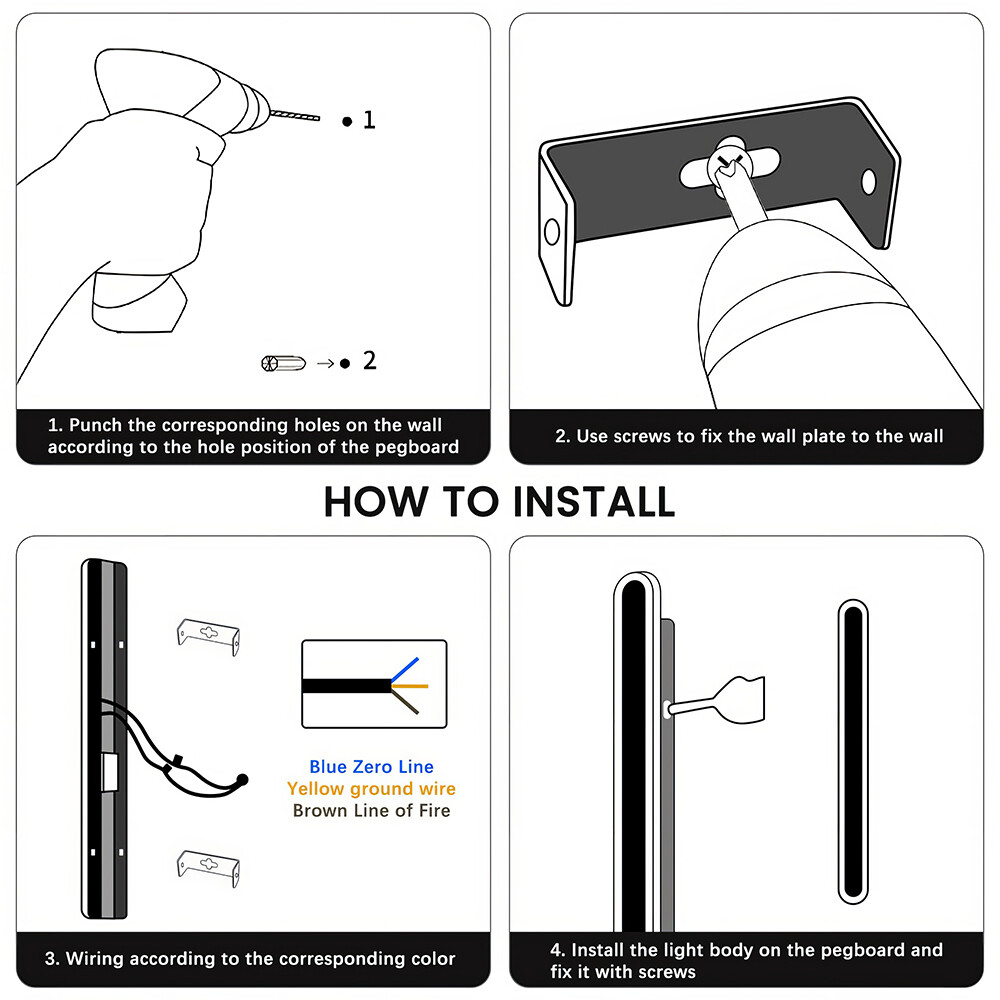 LED Wall Light Bar Sconce Long Strip Porch Living Room Lamp Waterproof ...