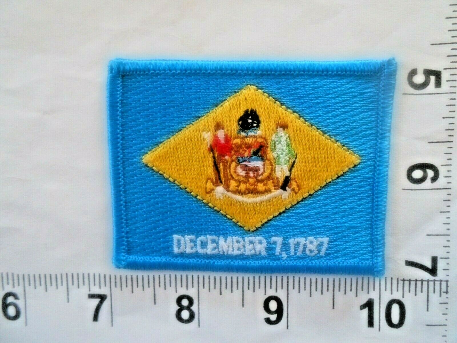 State Of Delaware Flag Embroidered Iron On Patch Travel Souvenir FREE s ...