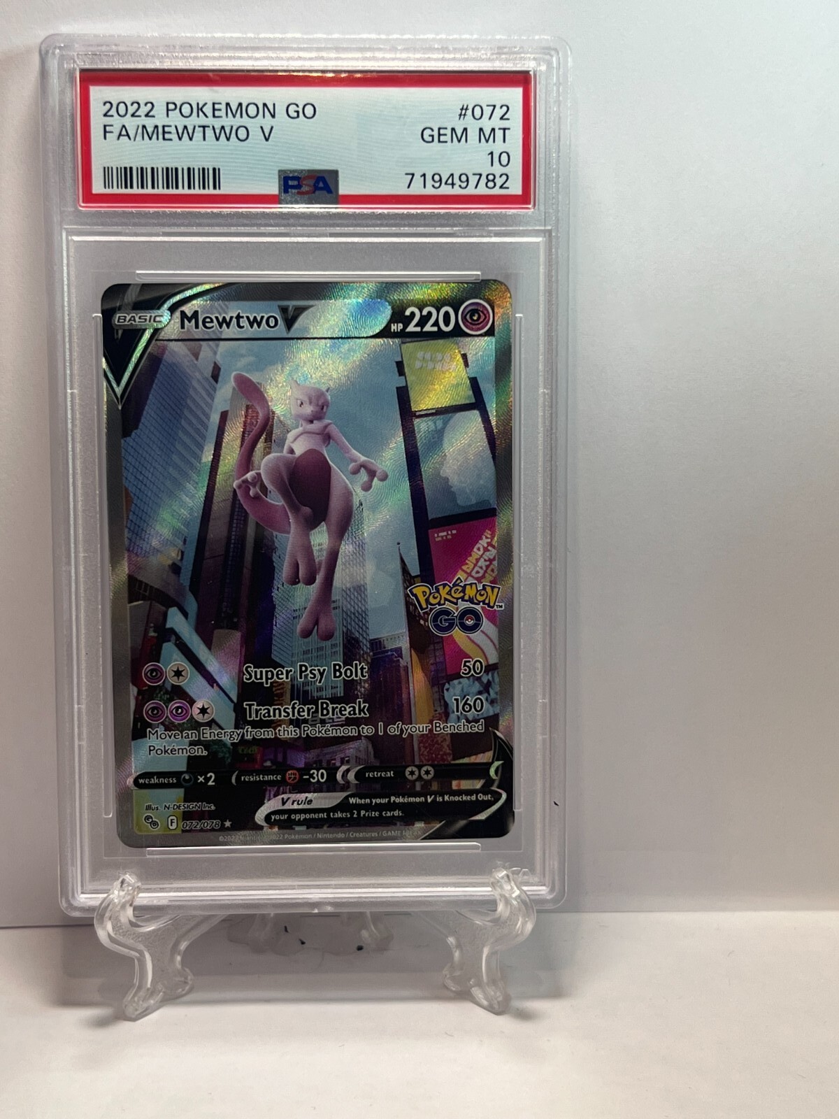 PSA 10 Mewtwo V 072 Full Art Pokemon Go 2022 GEM MINT | eBay