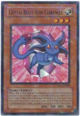 Yugioh HL05-EN001 Crystal Beast Ruby Carbuncle NM VERY HARD TO FIND ...